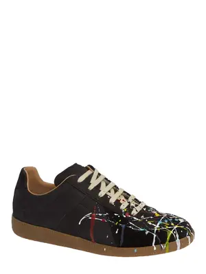 MAISON MARGIELA Replica Paint Splatter Sneakers - Black/paint