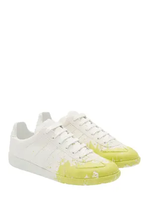 MAISON MARGIELA Replica Paint Splatter Sneakers White/ Cedro