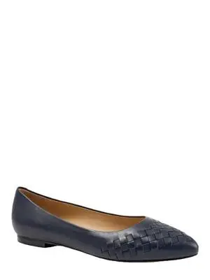 Trotters Estee Woven Flats - Navy Leather