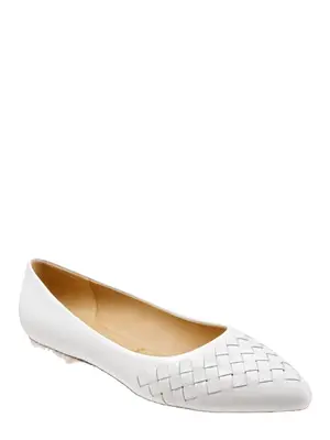Trotters Trotters Estee Woven Flats White Leather