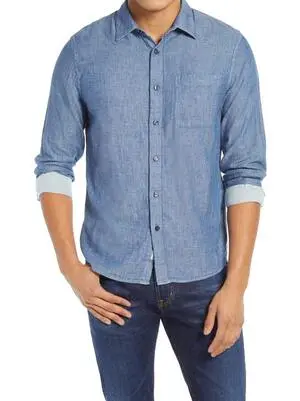 HIROSHI KATO Slim Fit Double Gauze Button-up Shirt - Light Indigo
