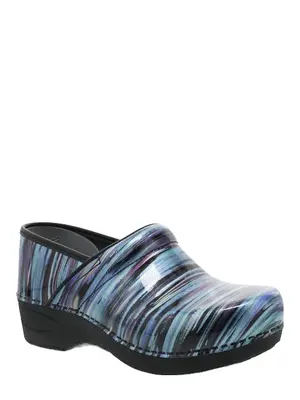 Dansko Pro XP 2.0 Clog Teal Striped Patent