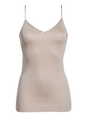 Hanro Cotton Seamless Spaghetti Strap Camisole Cobblestone