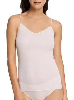 Hanro Cotton Seamless Spaghetti Strap Camisole - Honeydew