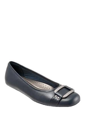 Trotters Trotters Sizzle Flat Navy Blue Leather