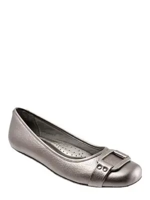 Trotters Sizzle Flat - Pewter Metallic