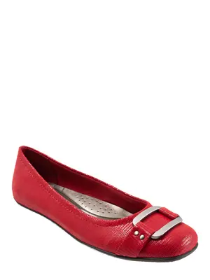Trotters Trotters Sizzle Flat Red Leather
