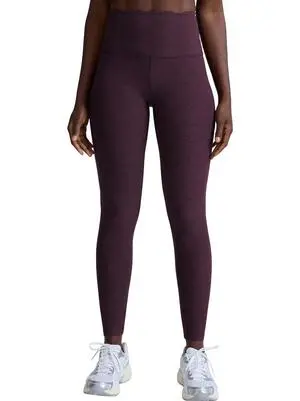 Beyond Yoga Caught In The Midi High Waist Leggings - Eggplant Purple Heather