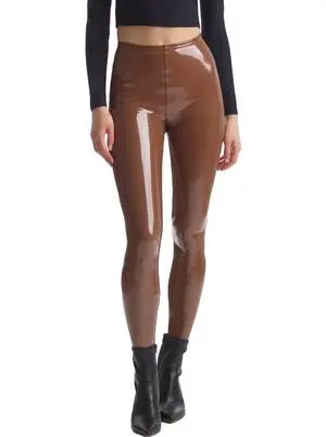 Commando Control Top Faux Patent Leather Leggings Cinnamon