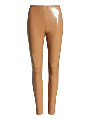 Commando Control Top Faux Patent Leather Leggings Cocoa