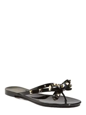 Valentino Garavani Valentino Garavani Rockstud Jelly Flip Flop Black
