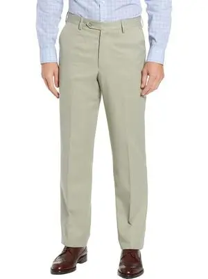 Berle Berle' Classic Fit Microfiber Performance Trousers Taupe