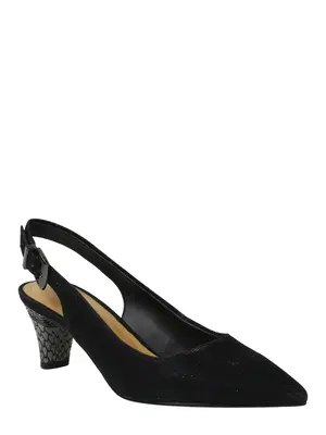 J. Reneé J. Reneé Mayetta Slingback Pumps Black Glitter Fabric