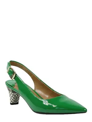 J. Reneé J. Reneé Mayetta Slingback Pumps Green Faux Leather