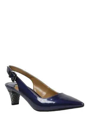J. Reneé J. Reneé Mayetta Slingback Pumps Navy Faux Leather