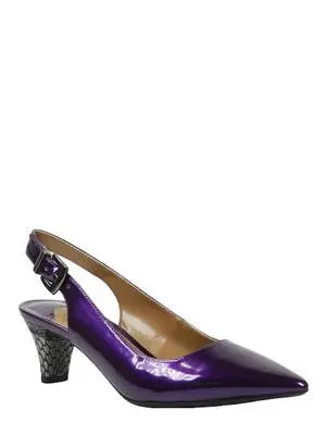 J. Reneé J. Reneé Mayetta Slingback Pumps Purple Faux Leather