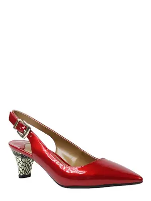 J. Reneé J. Reneé Mayetta Slingback Pumps Red Faux Leather