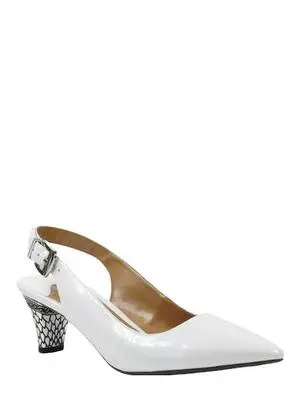 J. Reneé J. Reneé Mayetta Slingback Pumps White Pearl Faux Leather