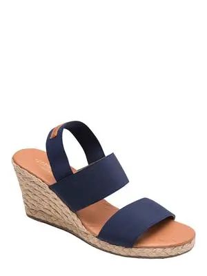 Andre Assous Allison Espadrille Wedge Slingback Sandals - Navy