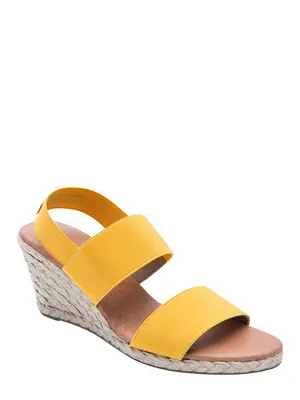 Andre Assous André Assous Allison Espadrille Wedge Slingback Sandals Saffron Fabric
