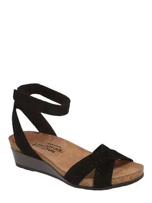 Naot Wand Wedge Sandal - Black