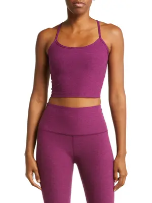 Beyond Yoga Beyond Yoga Space Dye Slim Racerback Crop Tank Aubergine-beet