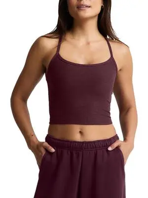 Beyond Yoga Space Dye Slim Racerback Crop Tank - Cabernet Heather