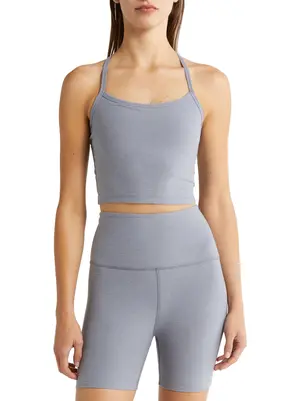 Beyond Yoga Beyond Yoga Space Dye Slim Racerback Crop Tank Cloud Gray Heather