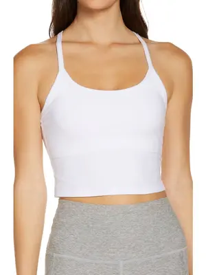 Beyond Yoga Space Dye Slim Racerback Crop Tank - Cloud White