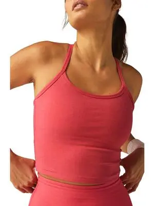 Beyond Yoga Beyond Yoga Space Dye Slim Racerback Crop Tank Coral Glow Heather