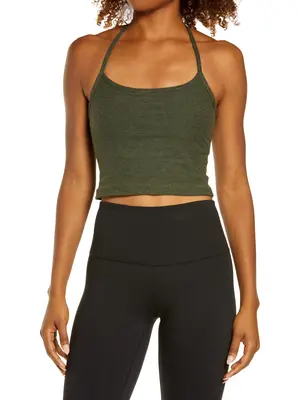 Beyond Yoga Beyond Yoga Space Dye Slim Racerback Crop Tank Eden Green Heather