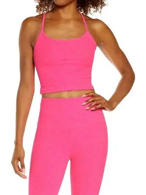 Beyond Yoga Beyond Yoga Space Dye Slim Racerback Crop Tank Electric Pink Heather