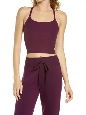 Beyond Yoga Beyond Yoga Space Dye Slim Racerback Crop Tank Fig Heather