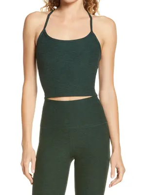 Beyond Yoga Beyond Yoga Space Dye Slim Racerback Crop Tank Forest Green - Pine