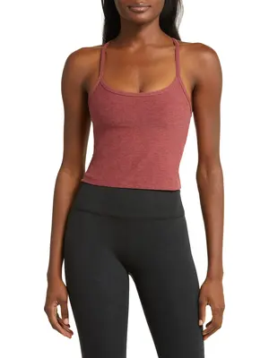 Beyond Yoga Beyond Yoga Space Dye Slim Racerback Crop Tank Grape Rose Heather