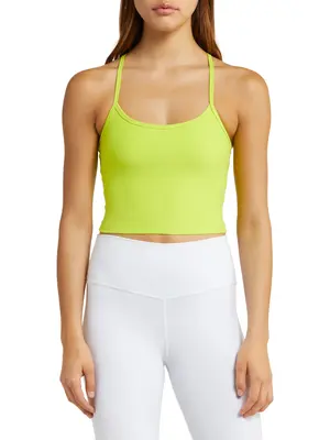 Beyond Yoga Beyond Yoga Space Dye Slim Racerback Crop Tank Lime Citron Heather