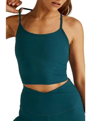 Beyond Yoga Beyond Yoga Space Dye Slim Racerback Crop Tank Majestic Blue Heather