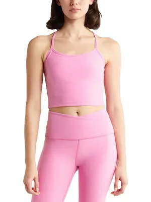 Beyond Yoga Beyond Yoga Space Dye Slim Racerback Crop Tank Pink Bloom Heather