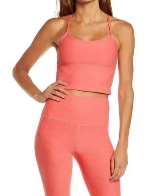 Beyond Yoga Beyond Yoga Space Dye Slim Racerback Crop Tank Pink Crush-rose