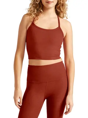 Beyond Yoga Beyond Yoga Space Dye Slim Racerback Crop Tank Red Sand Heather