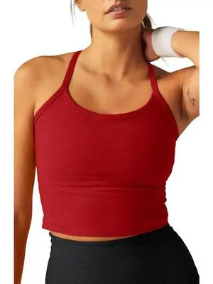 Beyond Yoga Beyond Yoga Space Dye Slim Racerback Crop Tank Ruby Red Heather