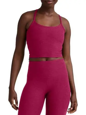 Beyond Yoga BEYOND YOGA Space Dye Slim Racerback Crop Tank Sangria Heather