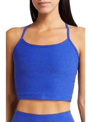 Beyond Yoga Beyond Yoga Space Dye Slim Racerback Crop Tank Sapphire Blue Heathe