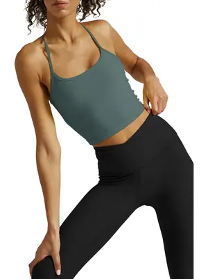Beyond Yoga Beyond Yoga Space Dye Slim Racerback Crop Tank Storm Heather