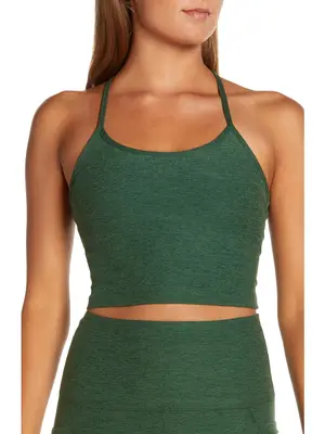 Beyond Yoga Beyond Yoga Space Dye Slim Racerback Crop Tank Vetiver Green-pine