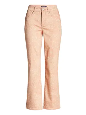 NYDJ Marilyn Ankle Straight Leg Jeans Mirage Leopard