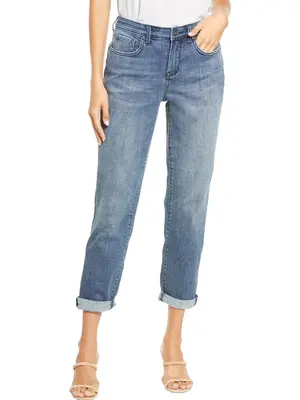 NYDJ Margot Straight Leg Girlfriend Jeans Caliente