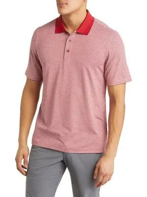 Cutter & Buck Forge Drytec Stripe Performance Polo - Cardinal Red