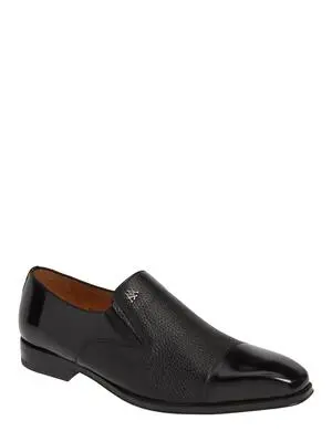Mezlan Milani Cap Toe Slip-on - Black Leather/deerskin