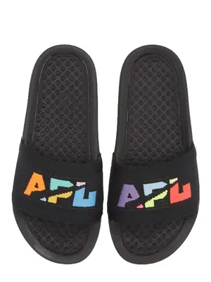 Apl APL Big Logo Techloom Knit Sport Slide Black / Multi / Blocked